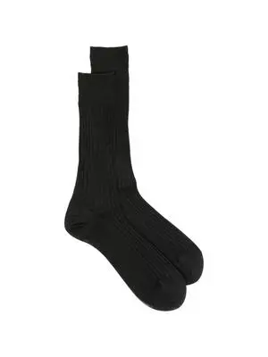 Zegna Logo-print Mid-calf Socks - 022 Dark Grey