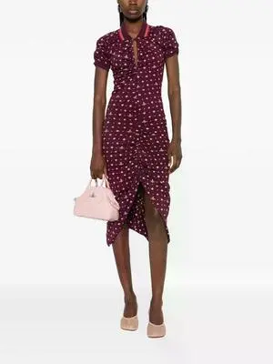 VIVIENNE WESTWOOD Patterned Ruched Midi Dress