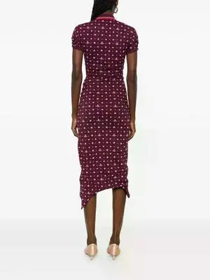 VIVIENNE WESTWOOD Patterned Ruched Midi Dress