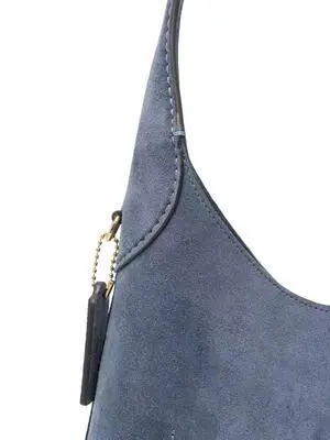COACH Suede Shoulder Bag With Logo Tag