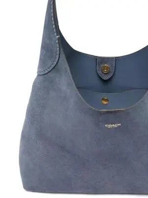 COACH Suede Shoulder Bag With Logo Tag