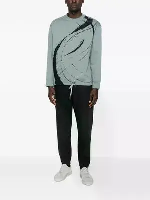 Emporio Armani Abstract Print Drawstring Sweatshirt