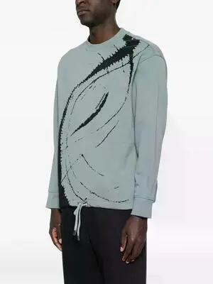Emporio Armani Abstract Print Drawstring Sweatshirt