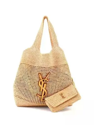 Saint Laurent Icare Raffia Maxi Tote Bag