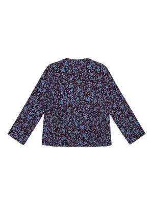 GANNI Floral-print Pleated Blouse