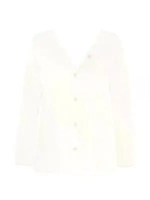 Theory Button-back V-neck Cardigan - Neutrals