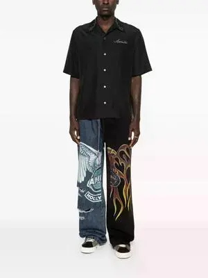 Amiri Embellished Short-sleeve Shirt - Black