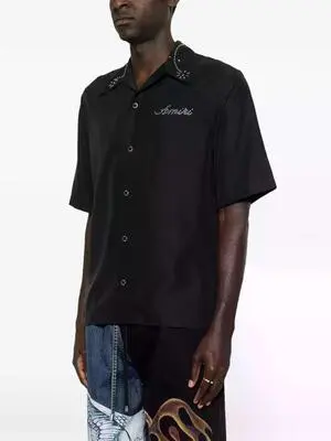 Amiri Embellished Short-sleeve Shirt - Black