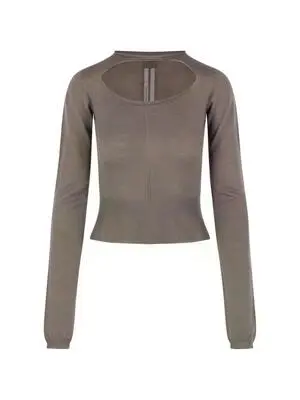 Rick Owens Cut-out Long-sleeved Top