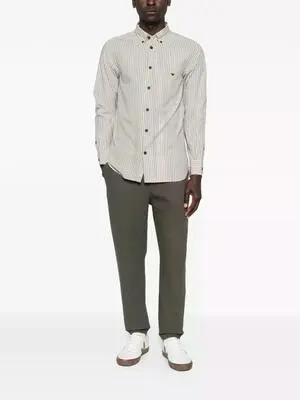 Emporio Armani Striped Button Shirt - Neutrals