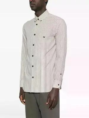 Emporio Armani Striped Button Shirt - Neutrals