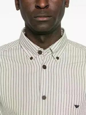 Emporio Armani Striped Button Shirt - Neutrals