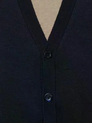Canali V-neck Button Cardigan - Blue