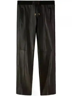 Palm Angels Leather Track Pants - Black