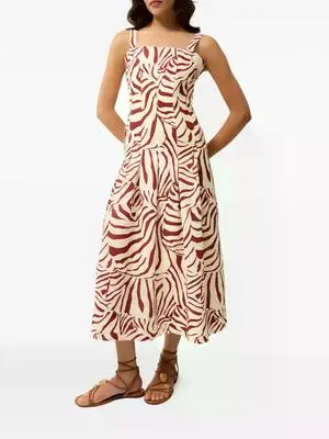 MARIE OLIVER Dixon Zebra-print Midi Dress