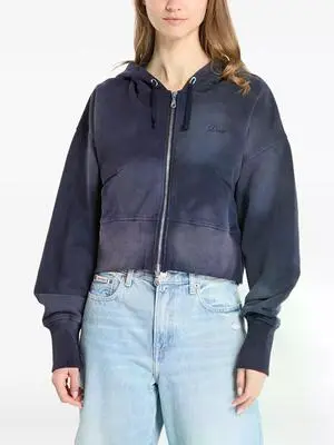 DIME Cropped Zip-fastening Hoodie