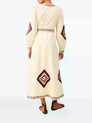 MARIE OLIVER Naomi Embroidered Midi Dress