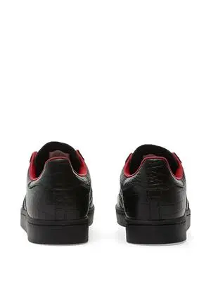 Adidas Superstar Ii Crocodile-effect Sneakers - Black