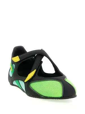 Attico Adjustable Strap Ballet Flats - Black