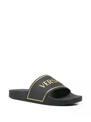 Versace Logo Embossed Rubber Slides