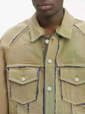 Palm Angels Logo-patch Ripstop Denim Jacket