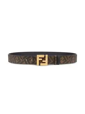 Fendi Ff-logo Reversible Leather Belt
