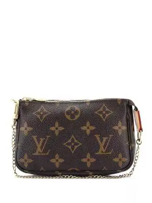 LOUIS VUITTON Pochette Accessoires Monogram Canvas Mini Clutch - Brown