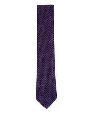 Zegna Patterned Neck Tie - Purple