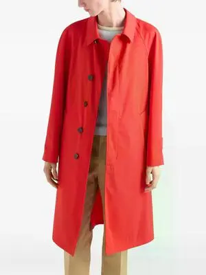 Prada Technical Gabardine Coat - Red