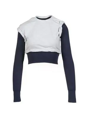 We11Done Cropped Sweatshirt With Draped Detailing