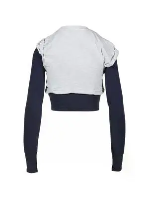 We11Done Cropped Sweatshirt With Draped Detailing