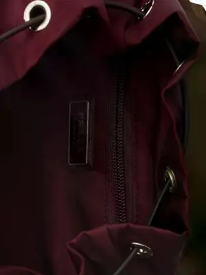 Prada Logo Plaque Buckled Backpack - Brown