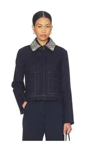 Veronica Beard Embellished Barrington Jacket - Midnight Wash
