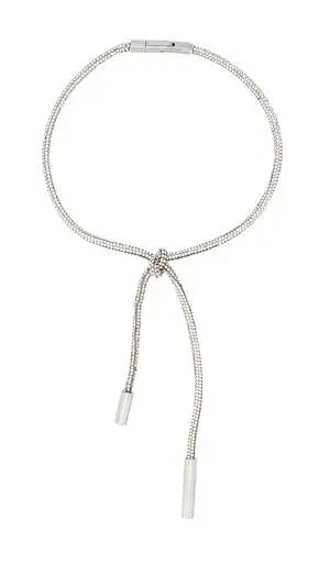AREA Crystal Knot Necklace - Clear Crystal & Silver