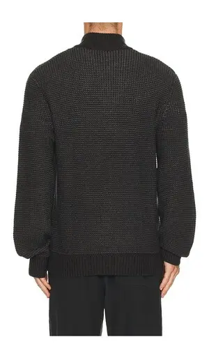 Faherty Brand Quarter Button Sweater - Graphite Night