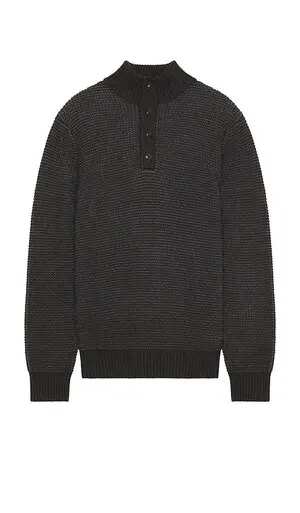 Faherty Brand Quarter Button Sweater - Graphite Night