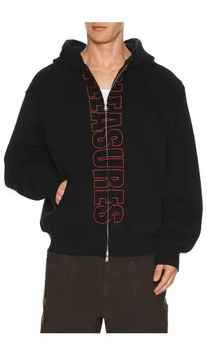 PLEASURES Impact Zip Hoodie - Black