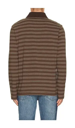 A.p.c. Long Sleeve Stripe Polo - Brown
