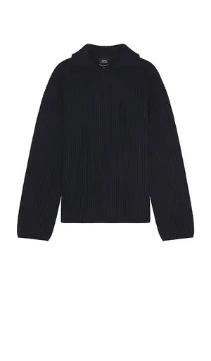 A.p.c. Pull Long Sleeve Polo In Navy