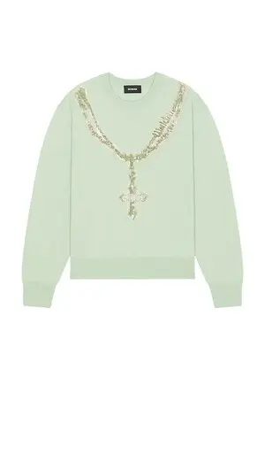 We11Done Pearl Logo Necklace Print Pullover