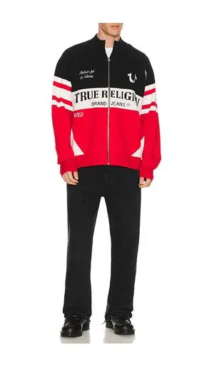 True Religion Racing Raglan Zip Sweater