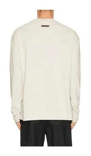 Fear Of God Classic Long Sleeve Tee In Grey - Oatmeal Heather