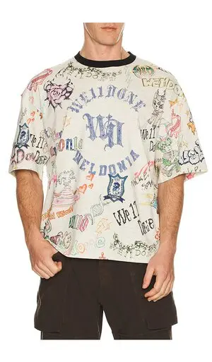 We11Done Doodle Printed T-shirt In White