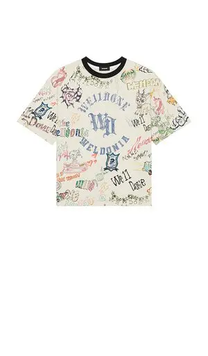 We11Done Doodle Printed T-shirt In White