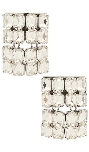 AREA Crystal Pave Earrings - Clear Crystal & Silver