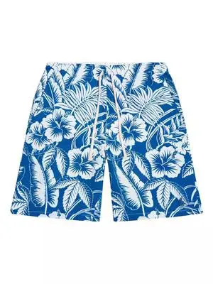 Polo Ralph Lauren Tropical-print Cotton Shorts - Blue