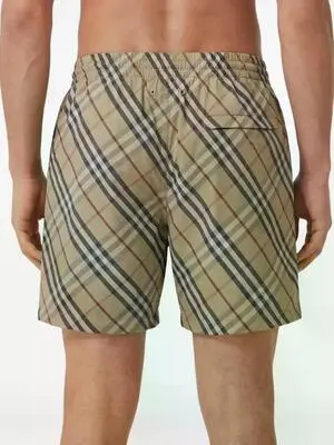 Burberry Check Pattern Swim Shorts - Neutrals