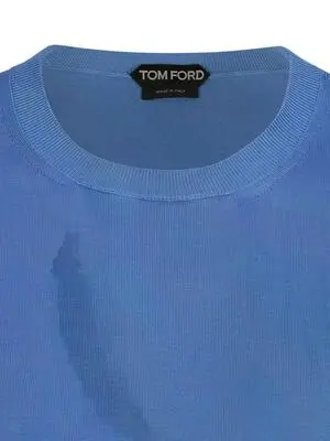 TOM FORD Crew-neck Long Sleeve Sweater - Blue