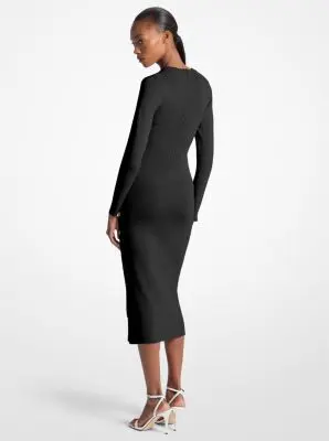 Michael Kors Viscose Blend Snap Dress - Black