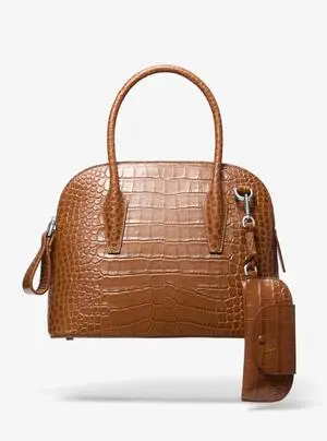 Crocodile Embossed Satchel